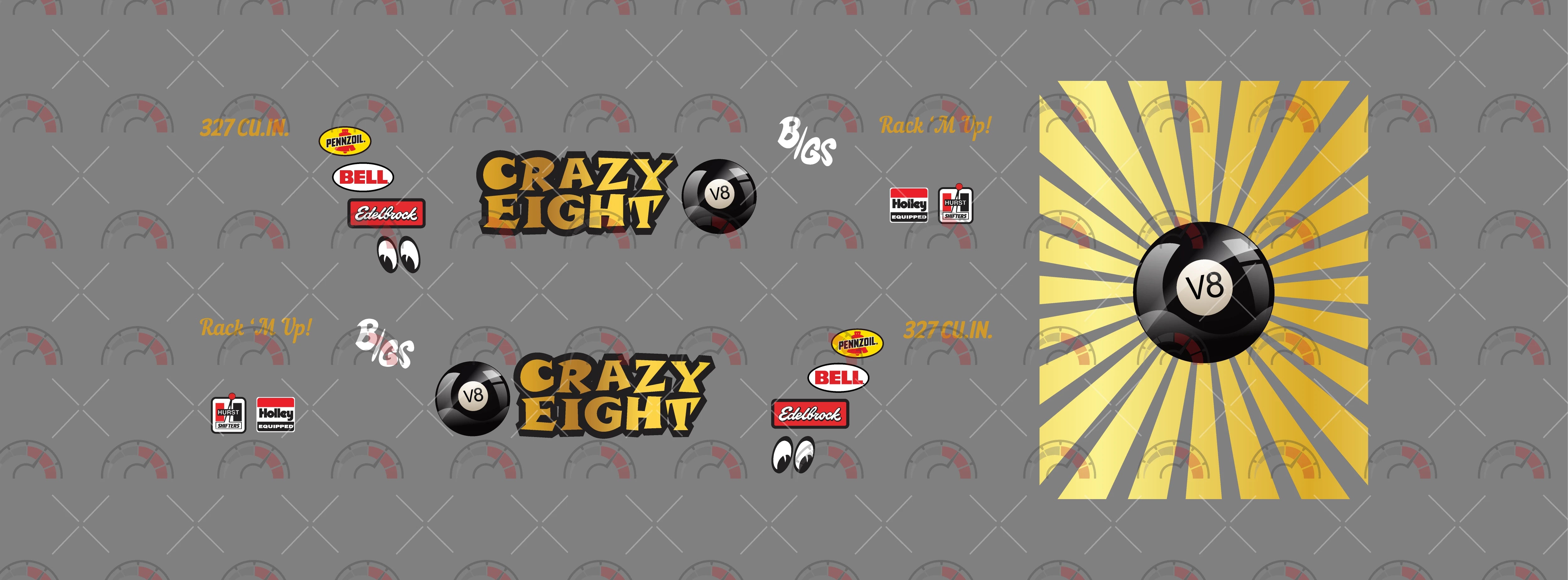 Crazy Eight model Car Decals – Diecast Car Sales