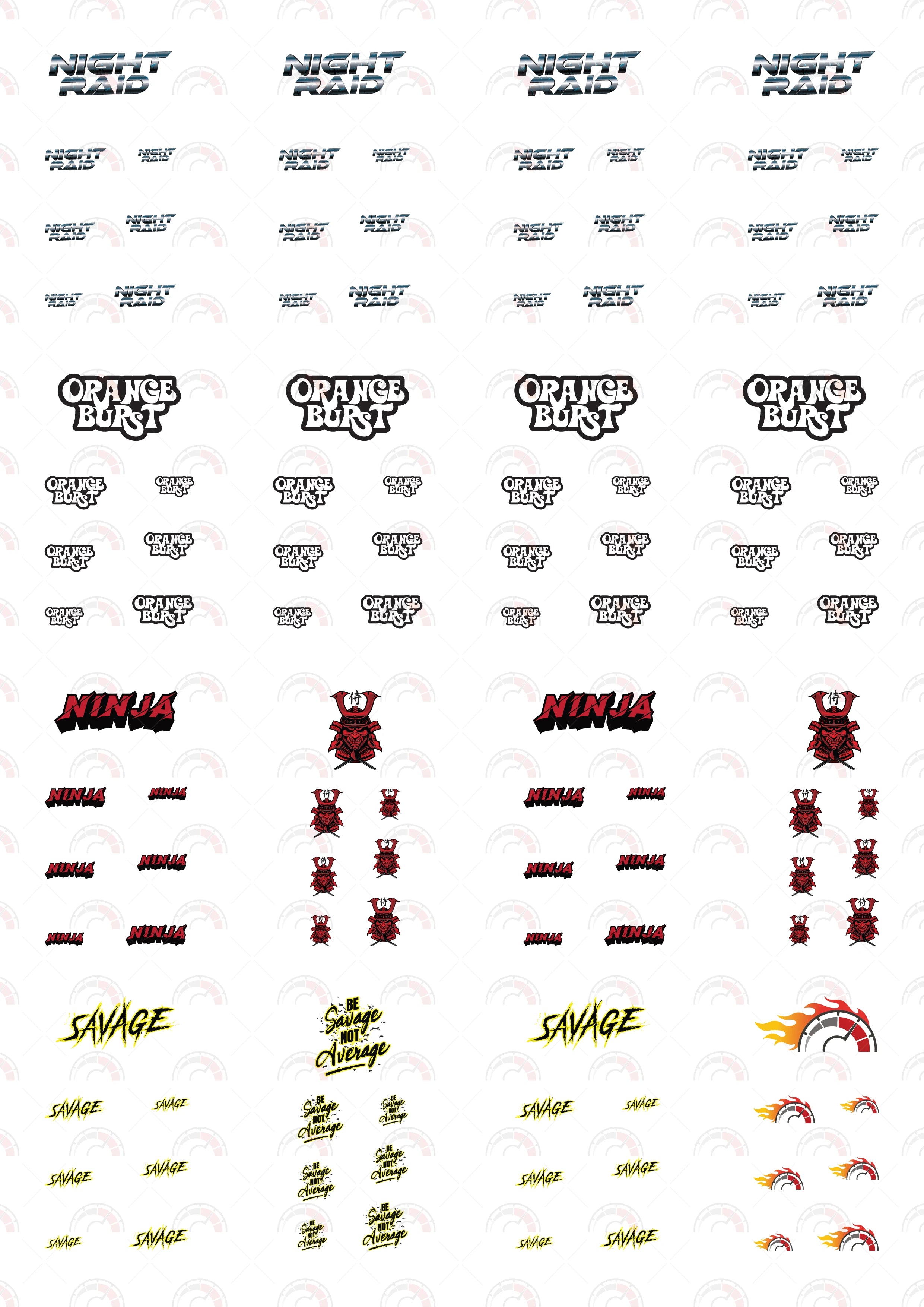 Night Raid Custom Car Decals – Diecast Car Sales